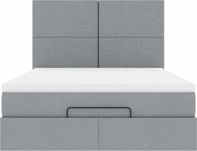 Osmanský rám postele s matrací světle šedá 140x200cm textil 3313078