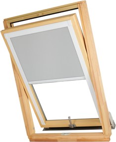 Dekodum Termoizolační roleta na střešní okno typu FAKRO 66x140 Barva látky: Pearl Silver, Barva profilu: Bílá