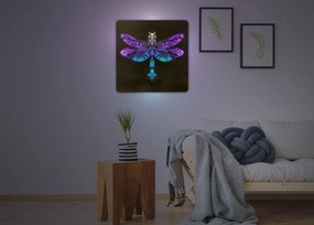 Li-Go "Vážka" světelný obraz RGB s baterií 62x62cm provedení povrchu: dub