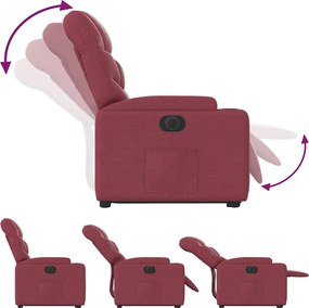 Elektrické zvedací polohovací křeslo vínové textil 3204623