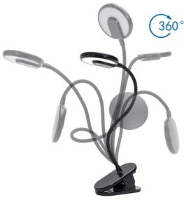 Aigostar -LED Stmívatelná nabíjecí stolní lampa s klipem LED/3W/5V 1800mAh černá