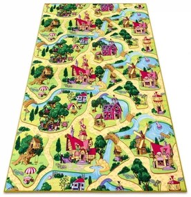 Vopi Dětský koberec Pohádková vesnice Kruh průměr 120 cm