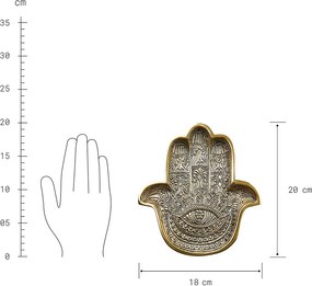 HAMSA Dekorační podnos 20 cm - zlatá