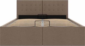 Zvedací rám postele s úložným prostorem taupe textil 140x200 cm 285597