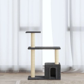 Škrabadlo pro kočky se sisalovými sloupky tmavě šedé 70 cm 171435