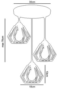 Lustr na lanku CEED 3xE27/60W/230V bílá