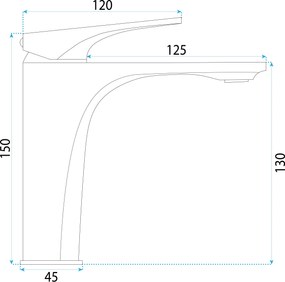 Rea Joe, umyvadlová baterie h-165, zlatá matná, REA-B8990