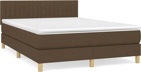 Box spring postel s matrací tmavě hnědá 140x190 cm textil 3140772