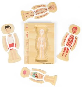 Bigjigs Toys Dřevěné puzzle Anatomie chlapec