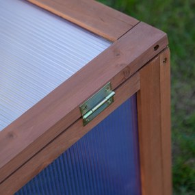 Outsunny dřevěný chladicí rám, mini skleník 100 x 65 x 40 cm, skleník s krytem, UV ochrana, průsvitný chladicí rám, zimní vyvýšený záhon na zahradu, …