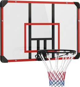 SPORTNOW Basketbalový koš se zadním panelem, venkovní basketbalová deska s Ø45 cm ocelovým obroučkou a sítí, montáž na zeď, basketbalová deska pro dět