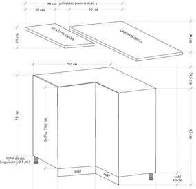 Kuchyňská linka ASPEN b | 300x230 cm | zásuvky METALBOX | SOKL v CENĚ | bílá lesk