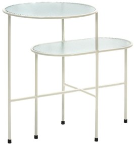 OnaDnes -20% Krémově bílý kovový odkládací stolek Teulat Nix 26 x 60 cm