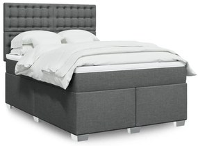 Box spring postel s matrací tmavě šedá 160x200 cm textil 3292854