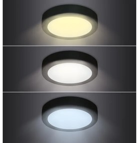 Solight WD172-B - LED Stropní svítidlo LED/18W/230V 3000/4000/6000K černá kulatý
