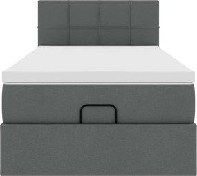 Osmanský rám postele s matrací tmavě šedá 100x200cm textil 3311436