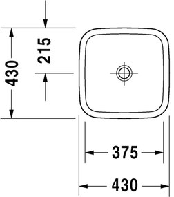 Duravit DuraStyle - Umyvadlová mísa, 43x43 cm, bílá 0349430000