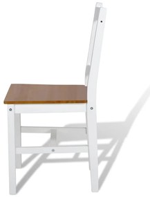 vidaXL Jídelní židle 2 ks bílé borové dřevo