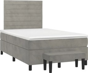 Box spring postel s matrací světle šedá 120 x 200 cm samet 3137893