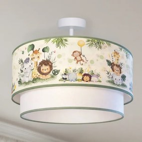Brilagi-LED Dětský přisazený lustr BOBO 1xE27/60W/230V pr.40 cm krém./zel./džun.