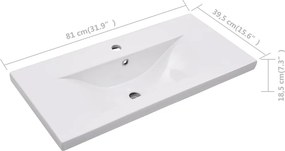 Zabudované umyvadlo 81 x 39,5 x 18,5 cm keramika bílé 145062