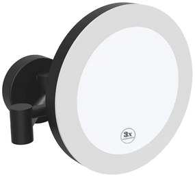 Sapho Sapho, X-ROUND BLACK závěsné kosmetické zrcadlo LED, průměr 200mm, černá, XR016B
