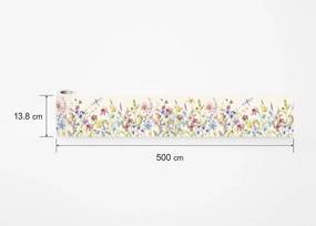 Samolepící bordura na zeď Divoká Akvarelová Flóra | 5 m x 13.8 cm | DWB8457