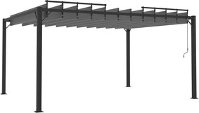 vidaXL Altán s lamelovou střechou 3 x 4 m tkanina a hliník [313929] Barva: taupe