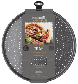 Kitchen Craft Kulatý plech na pečení Pizza Tray ⌀ 32 cm, šedá barva, kov