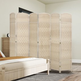 HOMCOM skládací dřevěný paraván se 6 panely, 270 × 180 cm, dub