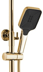 Sprchový set s termostatem Rea Rob zlatý - vanová baterie, dešťová, ruční a bidetová sprcha