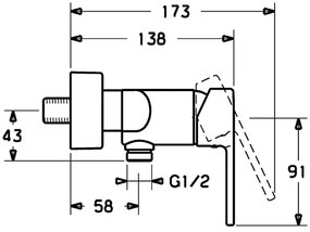 Hansa Sprchová nástěnná páková baterie HANSARONDA 3670173