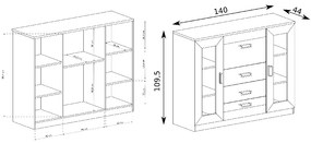 TADEUSZ L | komoda T-14 | 140 cm | lefkas