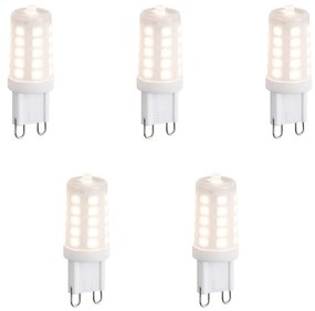 Sada 5 stmívatelných opálových LED žárovek G9 3W 250 lm 3000K