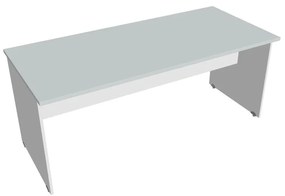 Stůl jednací rovný 180 cm - Hobis Gate GJ 1800 Dekor stolové desky: šedá, Dekor lamino podnože: bílá