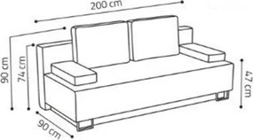 Falco Rozkládací pohovka TIMMY s úložným prostorem, světle šedá Mono 244