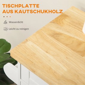 HOMCOM Kuchyňský vozík Servírovací vozík s pracovní deskou Kuchyňský vozík s kořenkou, držák na ručníky do obývacího pokoje Jídelna Bílá 109 x 40 x 8…