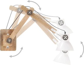 Nástěnná lampa industriální styl bílá kulatá E27 320578