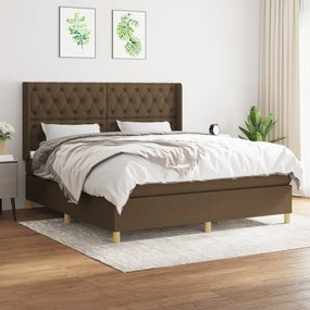 Box spring postel s matrací tmavě hnědá 160x200 cm textil 3132244