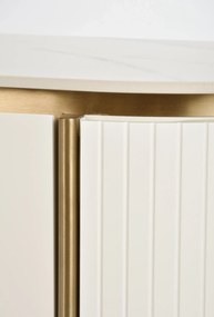 TV stolek Stilig ST120 200 cm ecru/zlatý/mramor