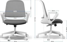 SENSE7 Sopty bílo-šedá / Nastavitelné kancelářské křeslo / nosnost 120