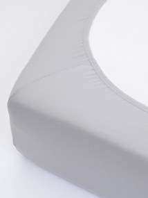 MK Lůžkoviny Jersey prostěradlo s elastanem Deluxe 220 × 200 cm – světle šedé
