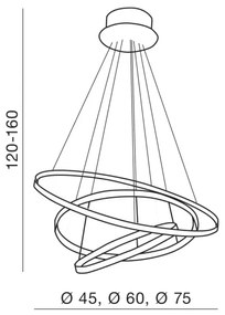 Luxusní lustr Wheel 3 Dimm chrom