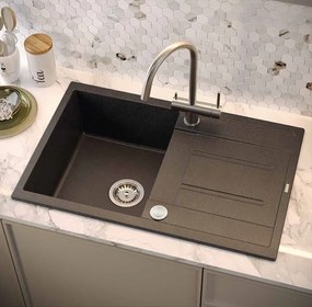 Quadron Caren, vysoká dřezová baterie s připojením vodního filtru, h-350, broušená ocel, 3623512_BS