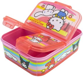 Multibox na svačinu Hello Kitty a přátelé se třemi přihrádkami | Bez obsahu BPA