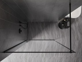 Mexen Kioto-F sprchová stěna Walk-in s rámem 150 x 202 cm, transparentní 8 mm, černá - 800-150-104-70-00