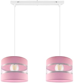 Závěsné svítidlo ELEGANCE, 2x textilní stínítko (mix 8 barev), (výběr ze 3 barev konstrukce)