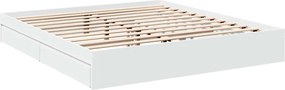 Rám postele se zásuvkami bílý 200 x 200 cm kompozitní dřevo 3280629