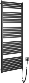 Aqualine - Topné těleso TONDI-E 60x169 cm, 800W, černá mat DE496T