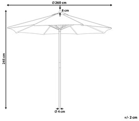 Béžovo-bílý zahradní slunečník ⌀260 cm FERENTILLO Beliani